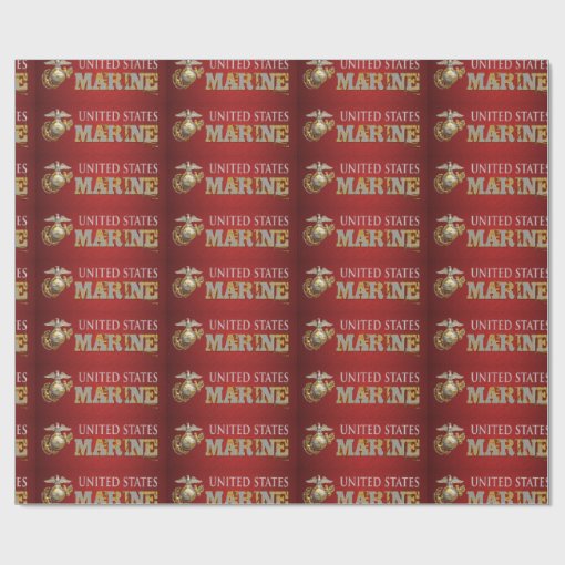 Red EGA United State Marine Corps Wrapping Paper | Zazzle