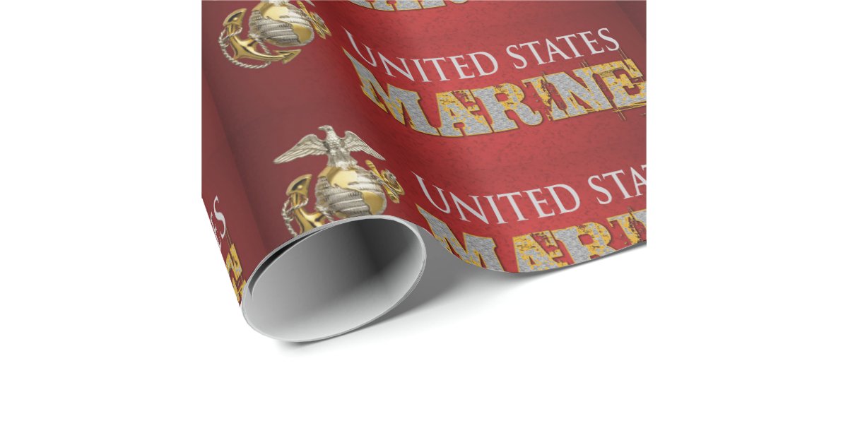 Red EGA United State Marine Corps Wrapping Paper | Zazzle