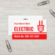 Red Electric Power Plug Lines Business Card | Zazzle