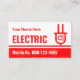 Red Electric Power Plug Lines Business Card | Zazzle