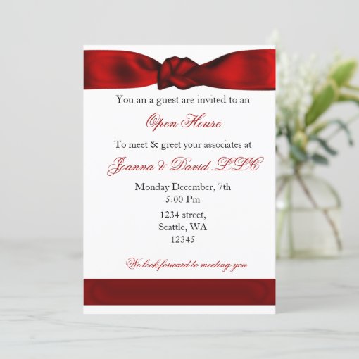 red elegant Corporate party Invitation | Zazzle