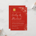 Red elegant floral Chinese wedding tea ceremony Invitation | Zazzle