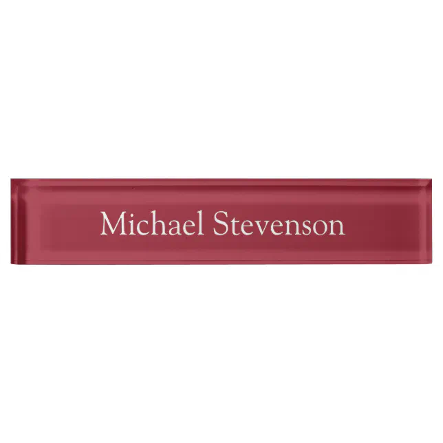 Red Elegant Modern Stylish Business Nameplate | Zazzle