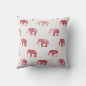 Red Elephant Throw Pillow (Large Print) | Zazzle