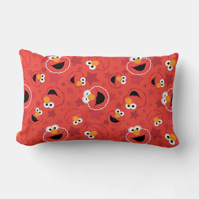 Red Elmo Faces Pattern Lumbar Pillow | Zazzle