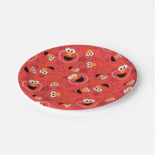 Red Elmo Faces Pattern Paper Plates | Zazzle