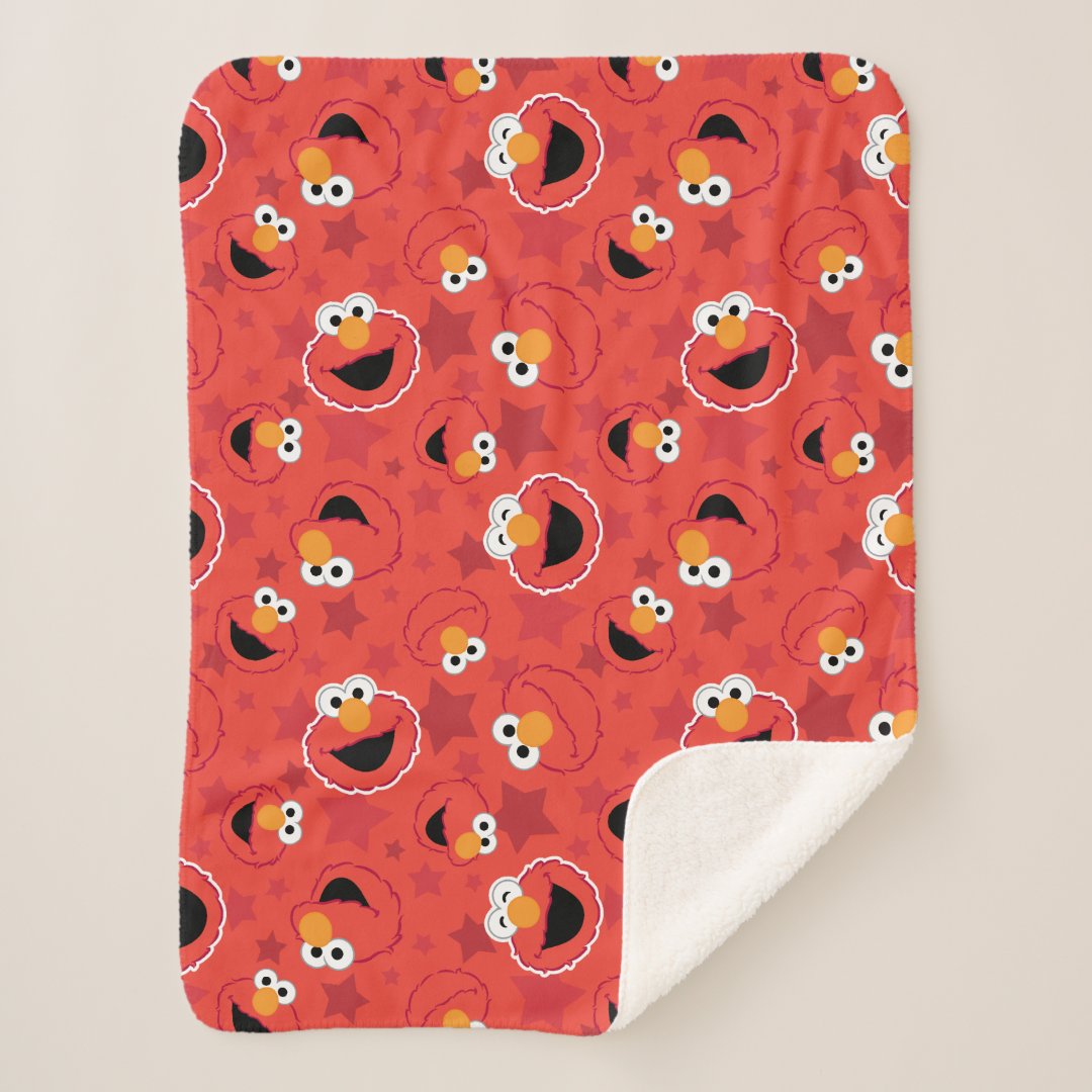 Red Elmo Faces Pattern Sherpa Blanket | Zazzle