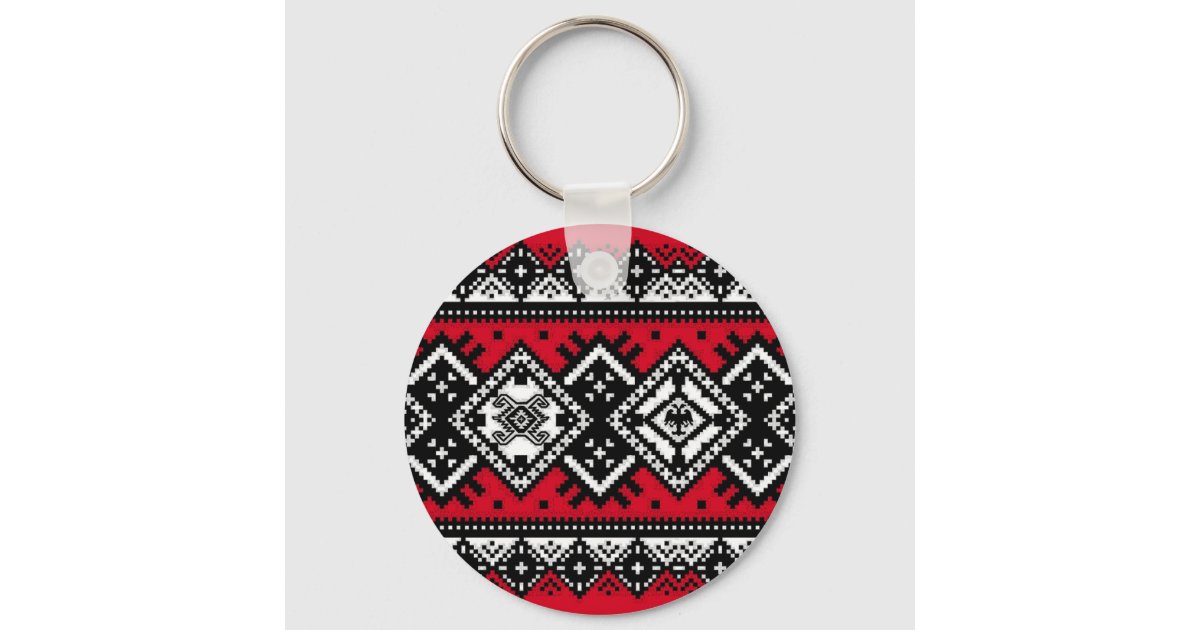 Red Embroidery Keychain | Zazzle