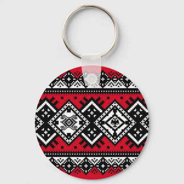 Red Embroidery Keychain | Zazzle