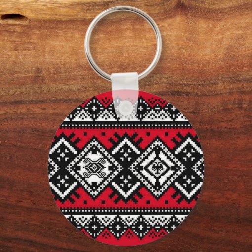 Red Embroidery Keychain | Zazzle