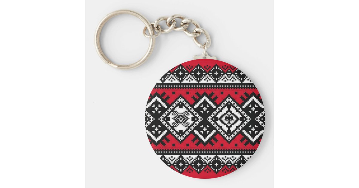 Red Embroidery Keychain | Zazzle