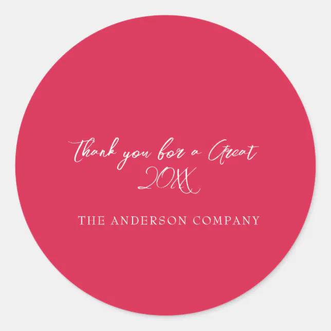 Red Employee Appreciation Event Classic Round Sticker | Zazzle
