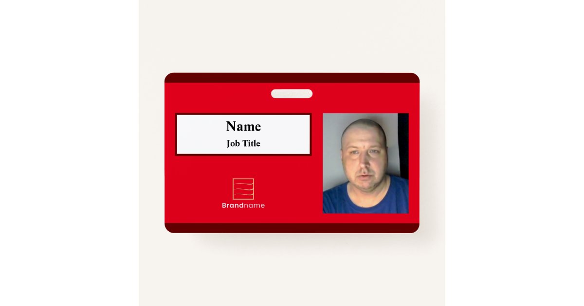 Red Employee ID Badge | Zazzle