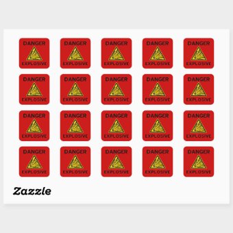 Red Explosive Warning Sign Sticker | Zazzle