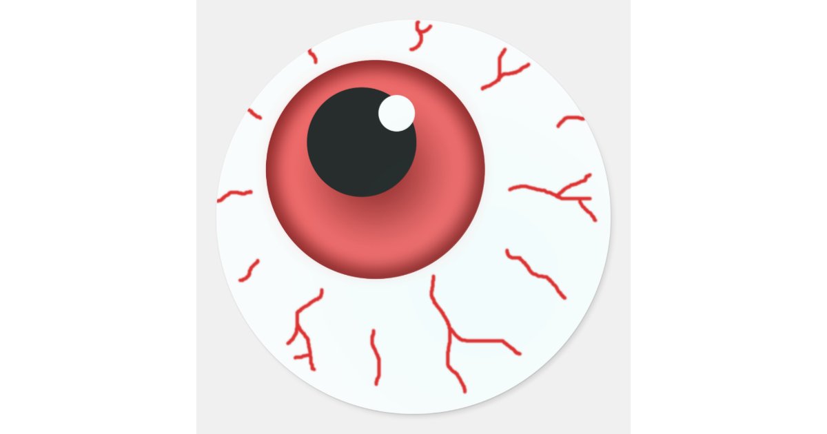 Red Eye For Fun Halloween Classic Round Sticker | Zazzle