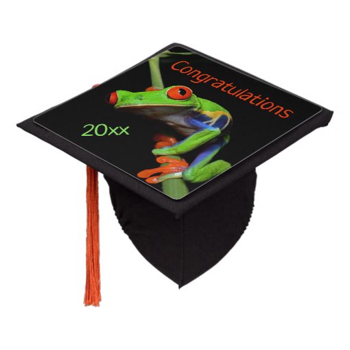 Red Eyed Painted Tree Frog Congratulations Date Graduation Cap Topper ...