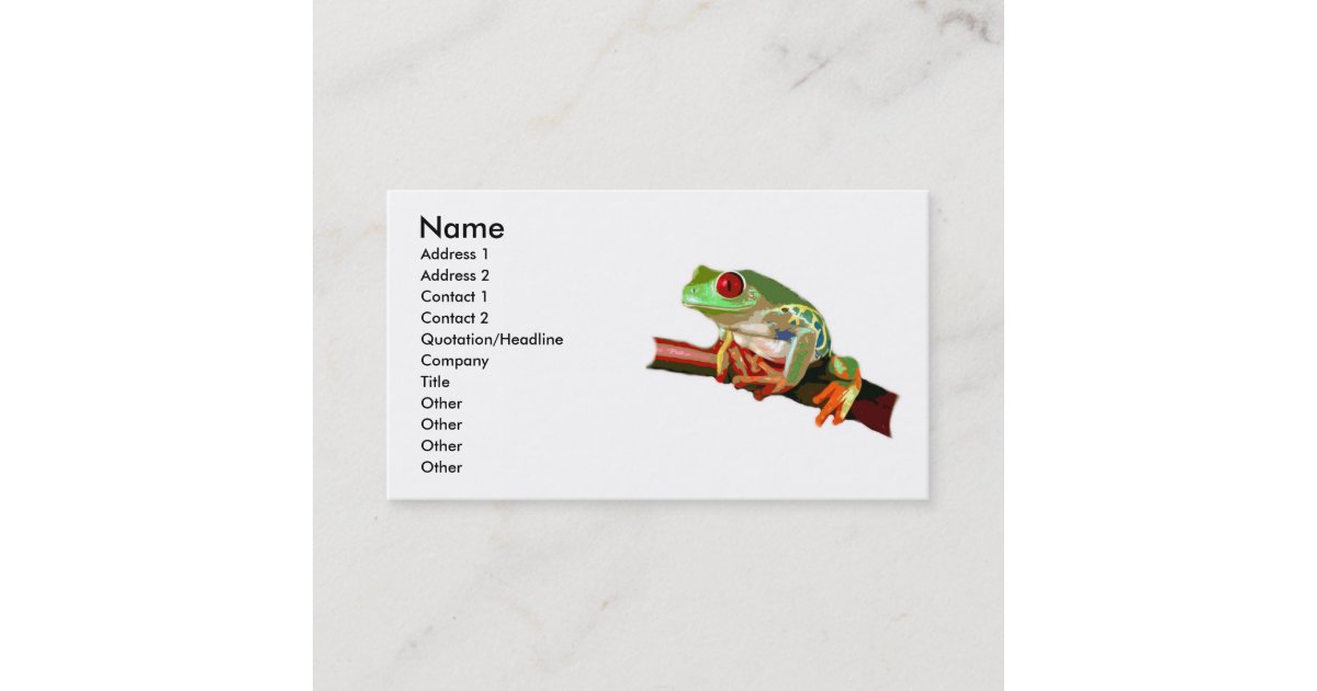 Red Eyed Tree Frog Business Cards | Zazzle