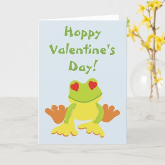Red Eyed Tree Frog Hoppy Valentine's Day Card | Zazzle