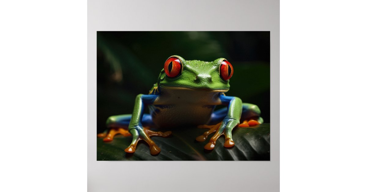Red eyed tree frog poster | Zazzle
