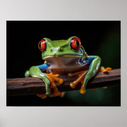 Red eyed tree frog poster | Zazzle