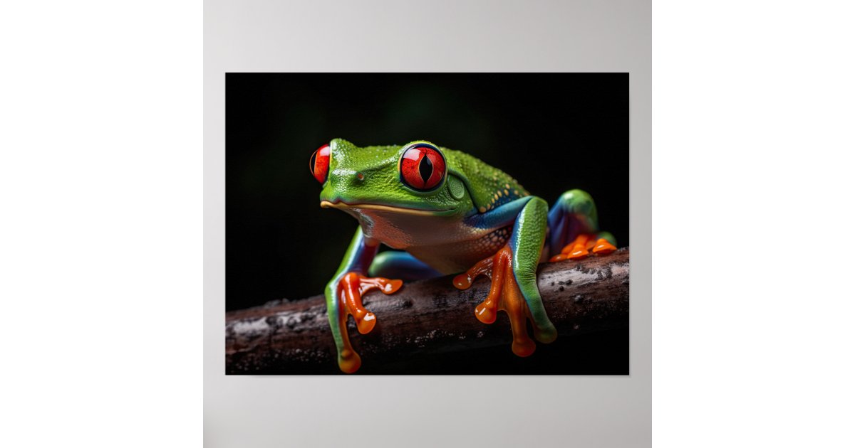 Red eyed tree frog poster | Zazzle