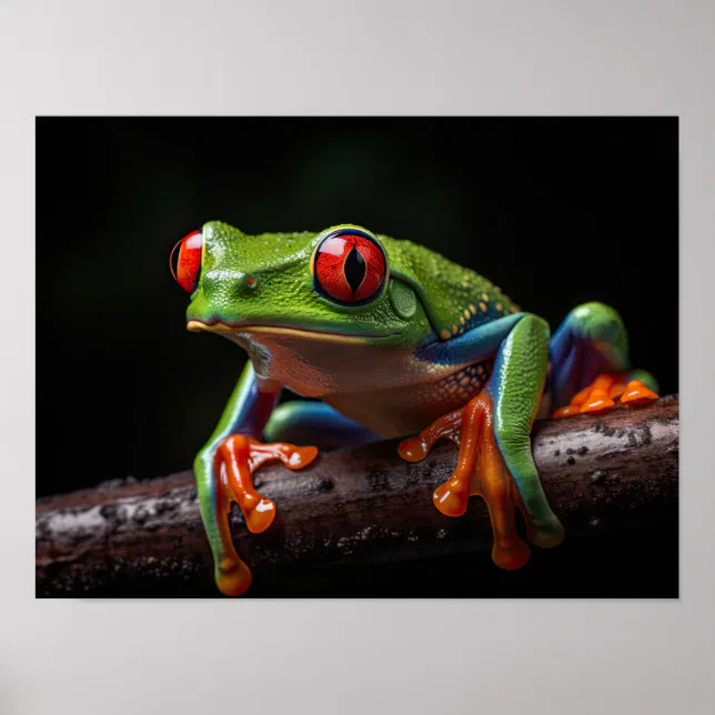 Red eyed tree frog poster | Zazzle