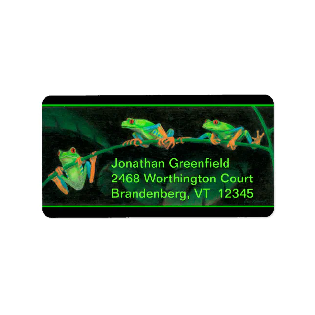 Red-Eyed Tree Frogs Label | Zazzle