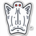 Red eyes pointy ears vampire-like creature v1 sticker | Zazzle