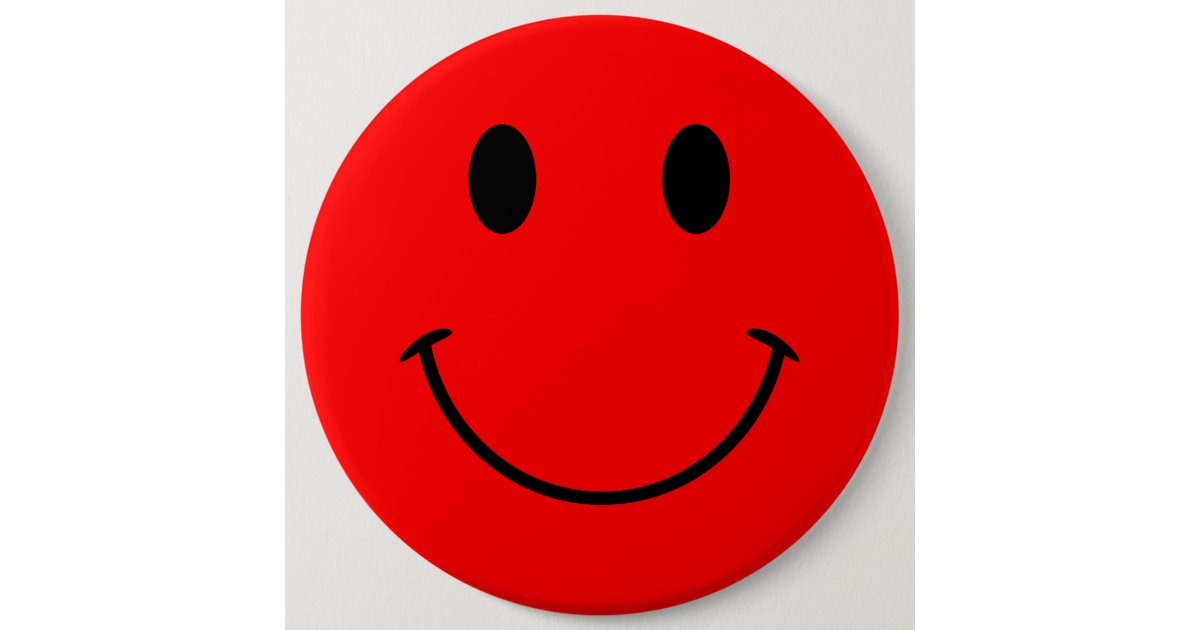Red Face Button | Zazzle