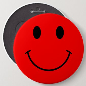 Red Face Button | Zazzle