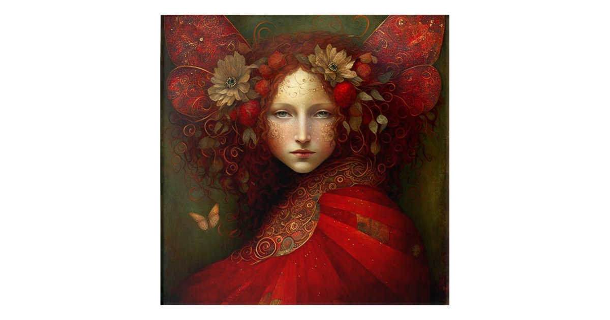 Red Fairy Fantasy Art | Zazzle