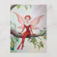 Red Fairy on a Limb Colored Pencil Sketch Postcard | Zazzle