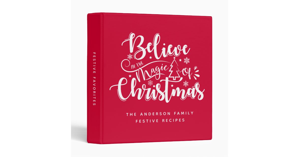 Red Family Christmas Recipe Binder | Zazzle