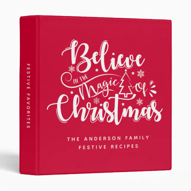 Red Family Christmas Recipe Binder | Zazzle