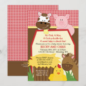 Red Farm Barnyard Baby Shower Invitation | Zazzle