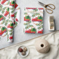 Red Farm Truck Christmas Tree Holly Wreath Wrapping Paper | Zazzle