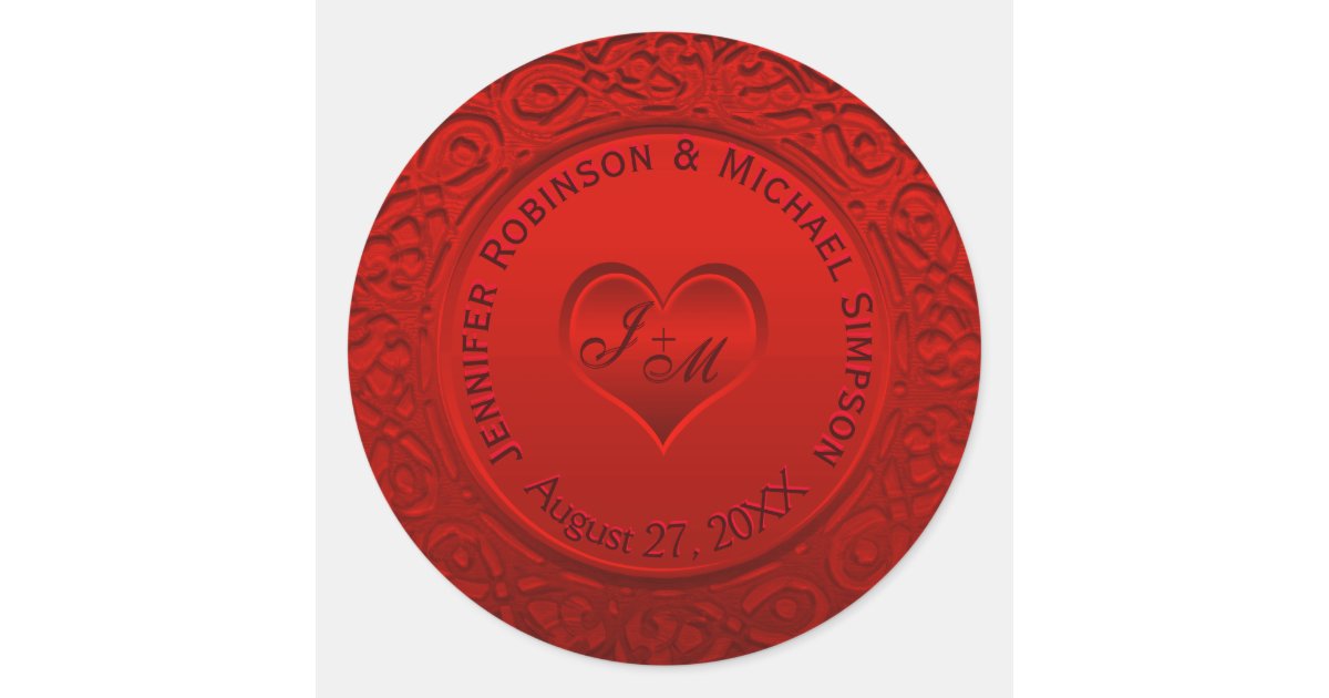 Red Faux Foil Round Sticker | Zazzle