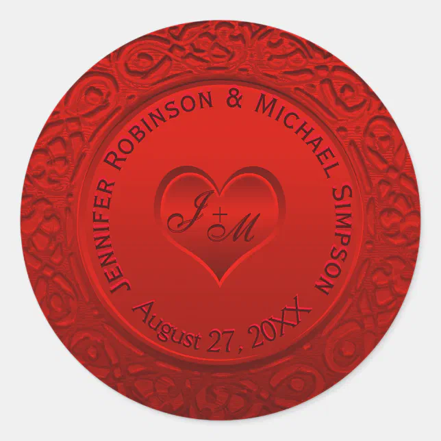 Red Faux Foil Round Sticker | Zazzle