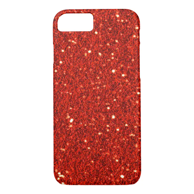 Red Faux Glitter iPhone iPhone 8/7 Case | Zazzle