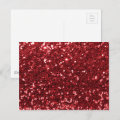 Red Faux Glitter Postcard | Zazzle