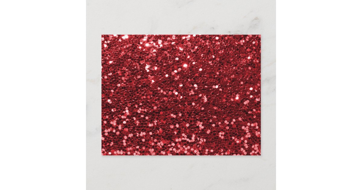 Red Faux Glitter Postcard | Zazzle