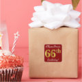 Red, Faux Gold 66th Birthday + Custom Name Sticker | Zazzle