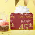 Red, Faux Gold "HAPPY 45th BIRTHDAY" Wrapping Paper | Zazzle