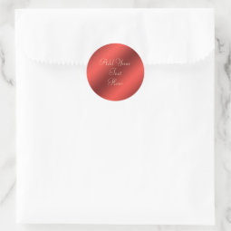 Red Faux Metallic Foil Customizable Sticker | Zazzle