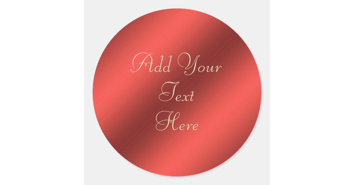 Red Faux Metallic Foil Customizable Sticker | Zazzle