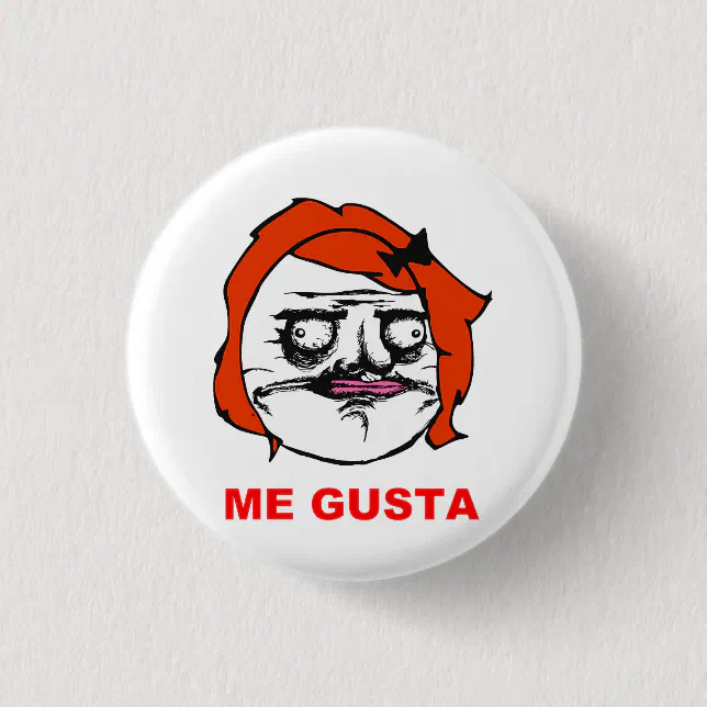 Red Female Me Gusta Comic Rage Face Meme Button | Zazzle
