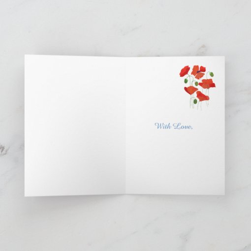 Red Field Poppies Cancer Treatment Support Card | Zazzle