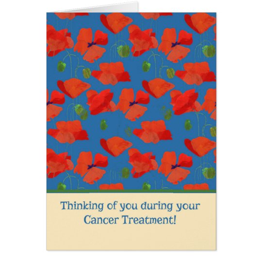 Red Field Poppies Cancer Treatment Support Card | Zazzle.com