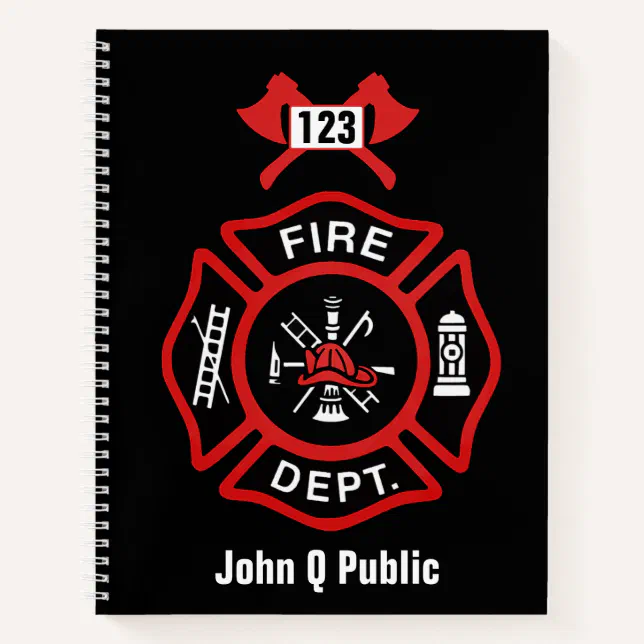 Red Fire Department Badge Notebook | Zazzle