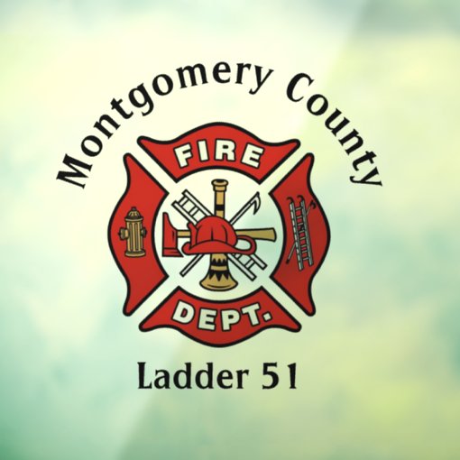 Red Fire Department Logo Custom Window Cling | Zazzle